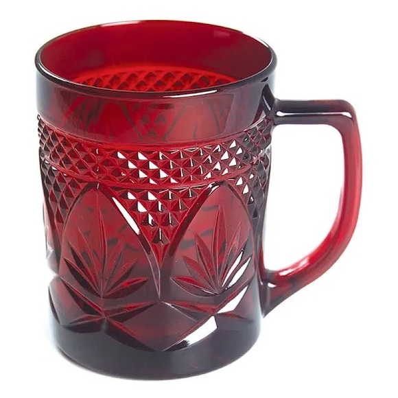 Vintage | Dining | Vintage Ruby Red Mugs Set Of 2 Luminarc Cristal ...